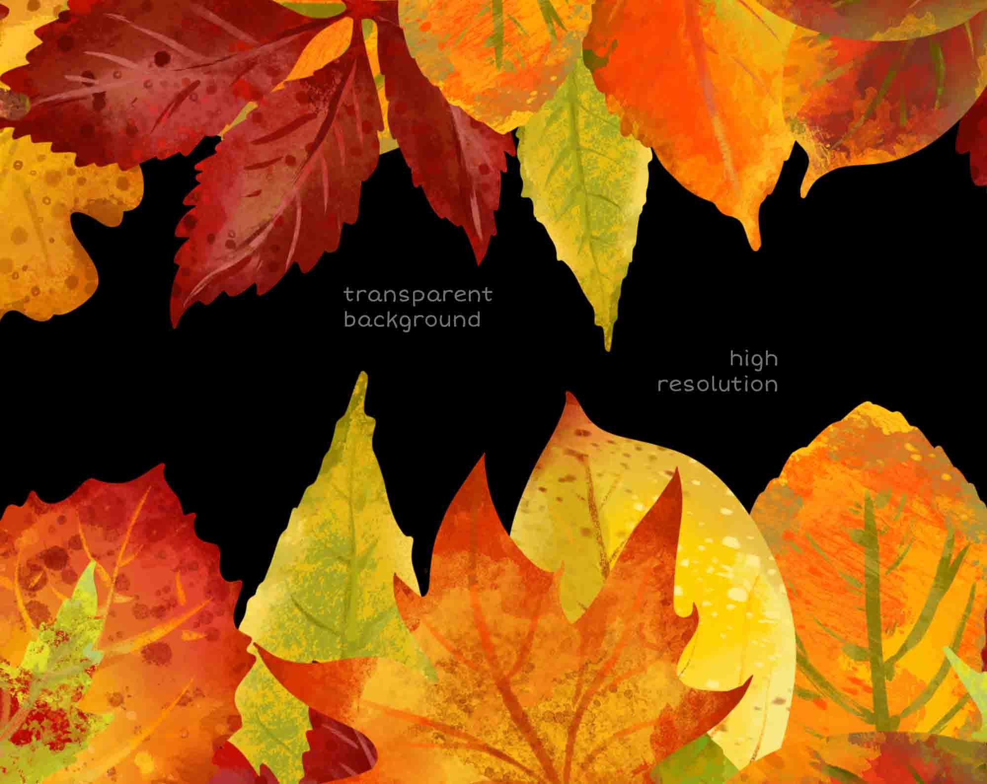 Fall Borders Png Clipart,leaf Digital Seamless Border,watercolor Autumn ...