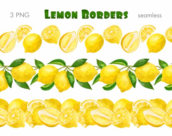 Lemon Seamless Border Png ClipartСitrus Border Seamless Files - Etsy ...