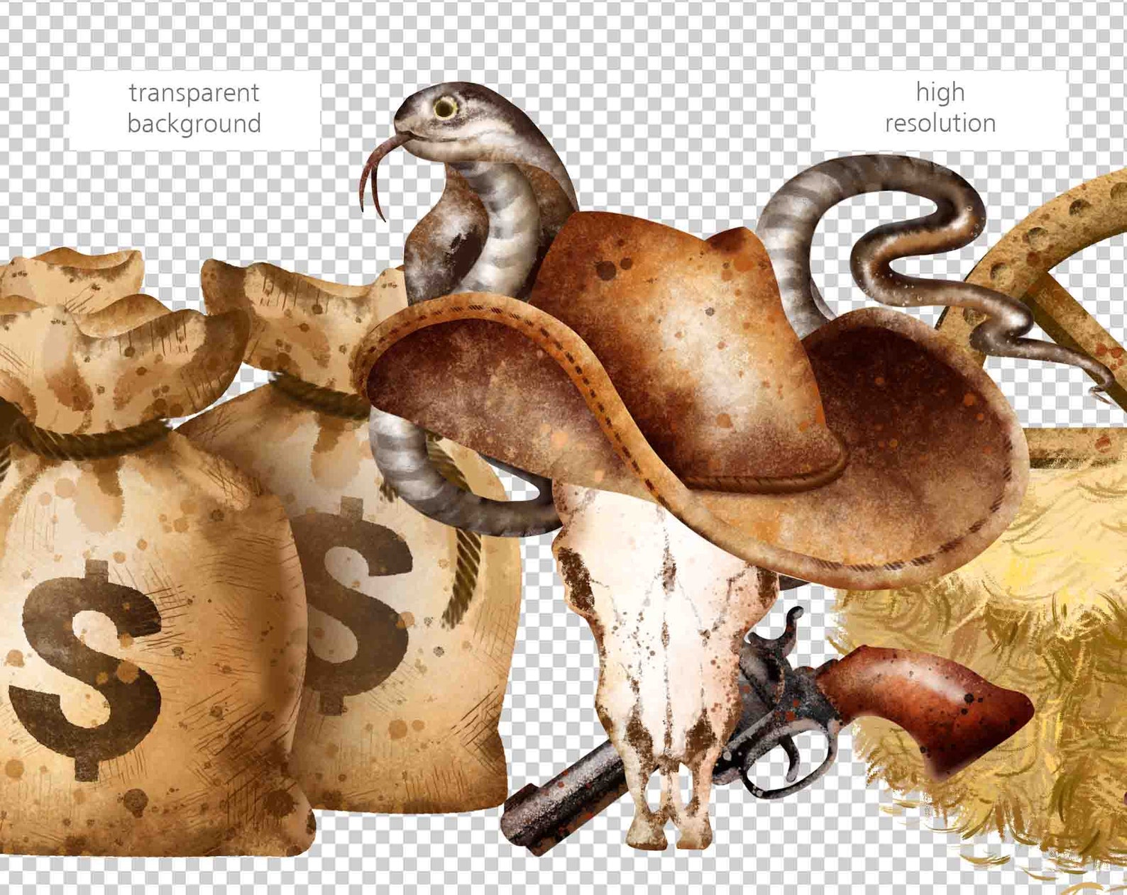 Western Png Clipart Cowboy Seamless Borders Digital Download,country ...