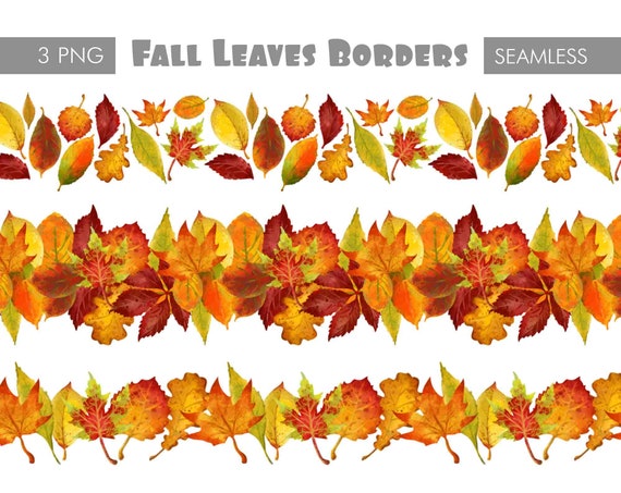 Fall Borders Png Clipartleaf Digital Seamless | Etsy