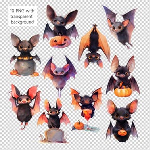Halloween Bat PNG Clipart Transparent Background,cute Cartoon Bats Clip ...