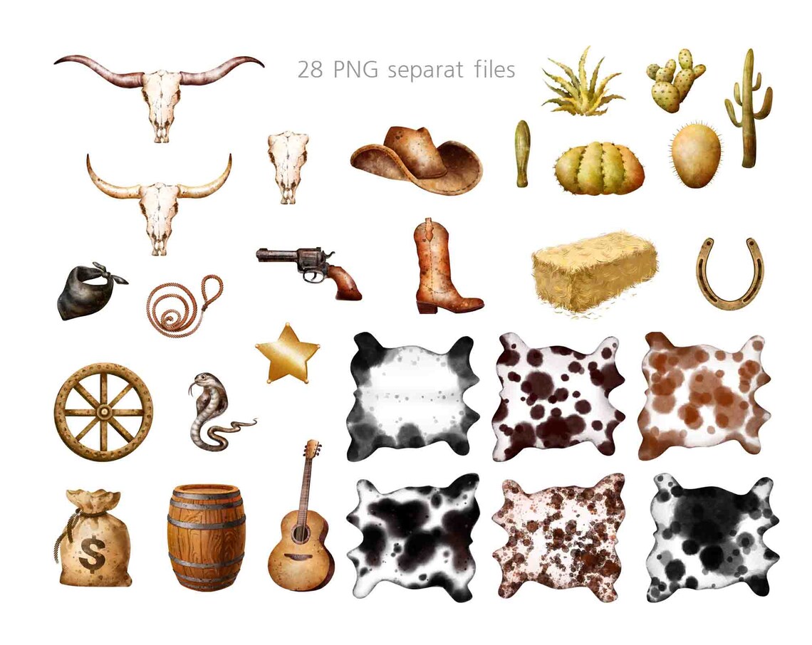 Png Western Clipart Cowboy Png Country Clipart Wild West - Etsy
