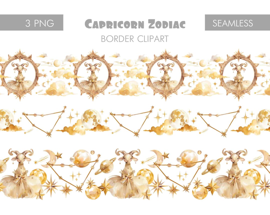 Capricorn Border Clipart Png Zodiac Signs Transparent Background ...