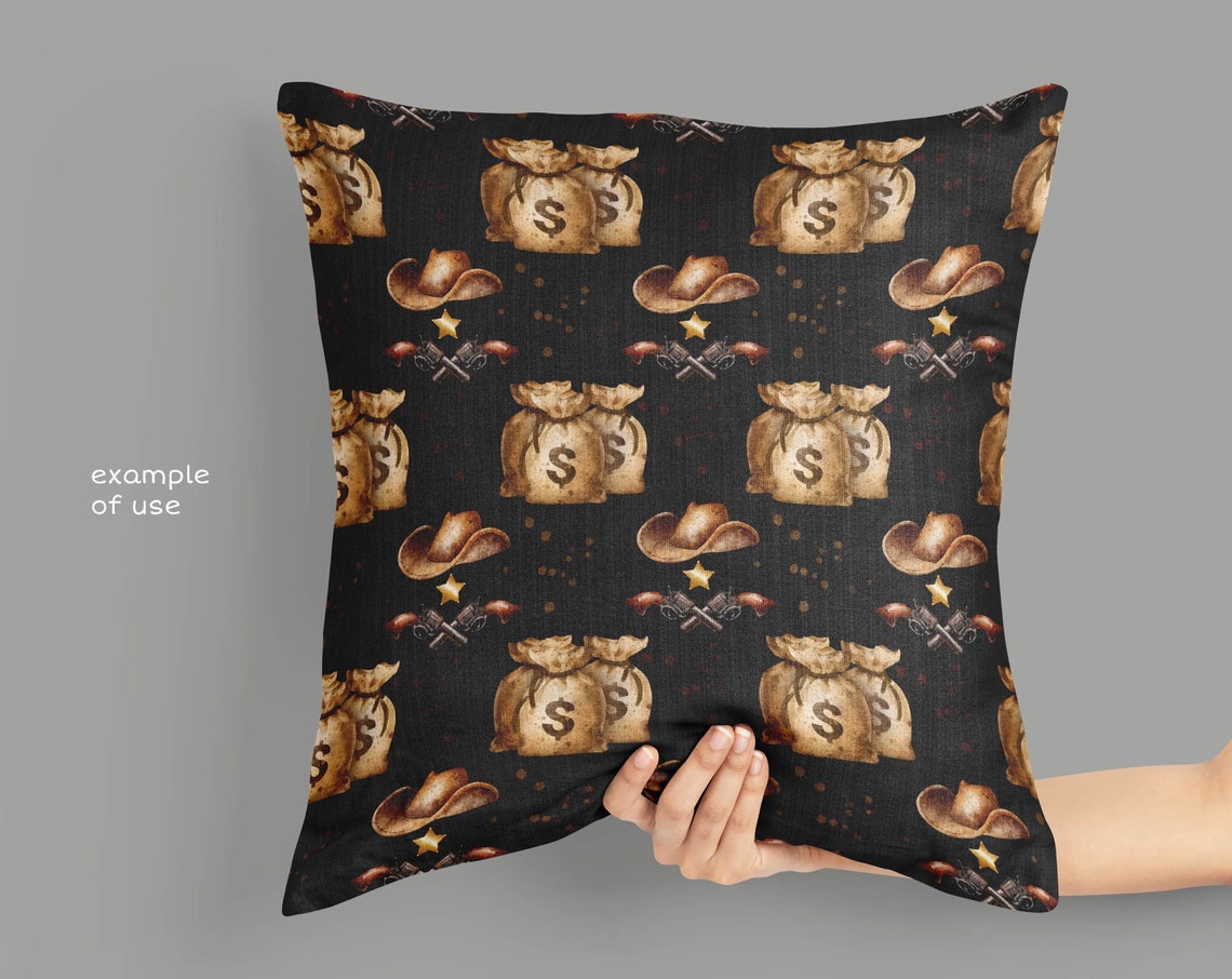 Western Digital Paper Pack Cowboy Seamless Pattern Wild West Digita ...