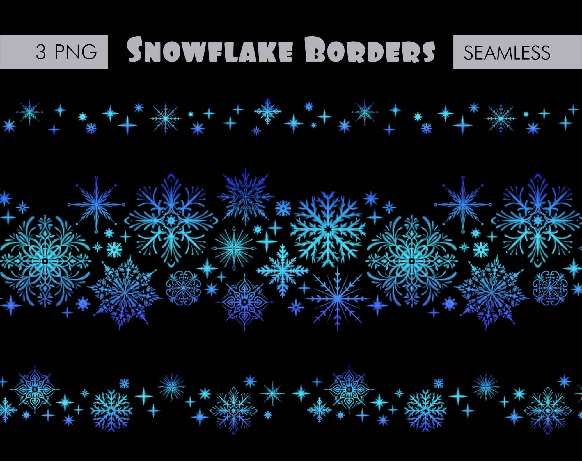 Blue Snowflakes Border