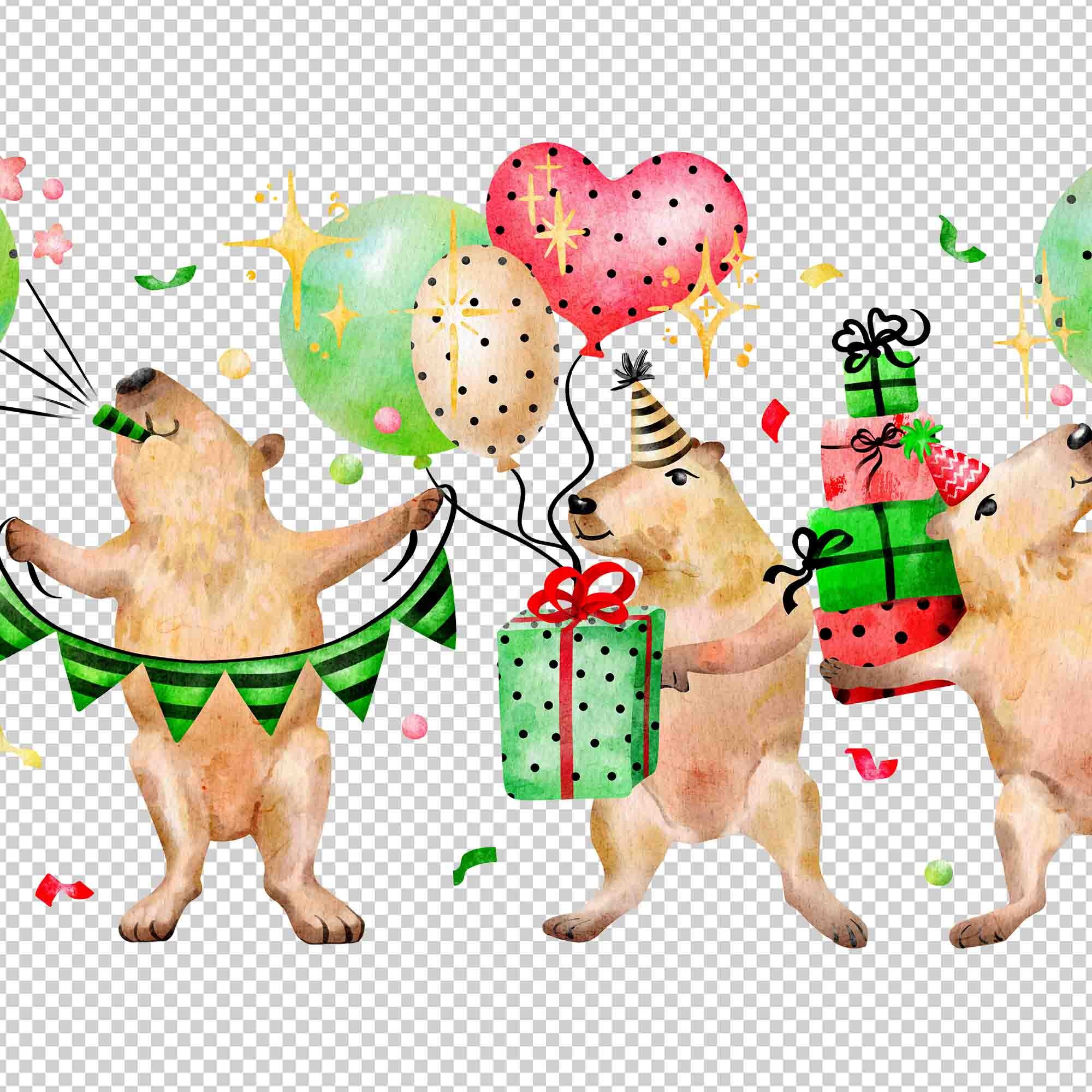 Capybara PNG Birthday Clipart Seamless Files Digital Download,cute Capy ...
