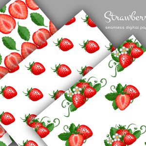 Strawberry Digital Paper and Summer Seamless Pattern,berry Digital ...