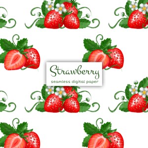 Strawberry Digital Paper and Summer Seamless Pattern,berry Digital ...