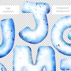 Winter Alphabet Clipart Snow Letters and Numbers Png Files,frozen ABC ...
