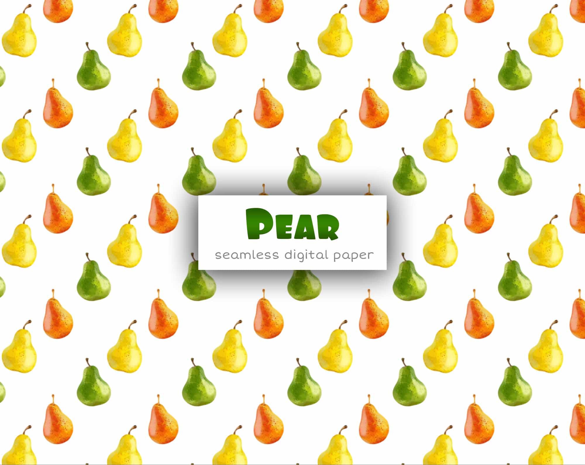 Pear Digital Paper and Summer Fruit Seamless Digital | Etsy