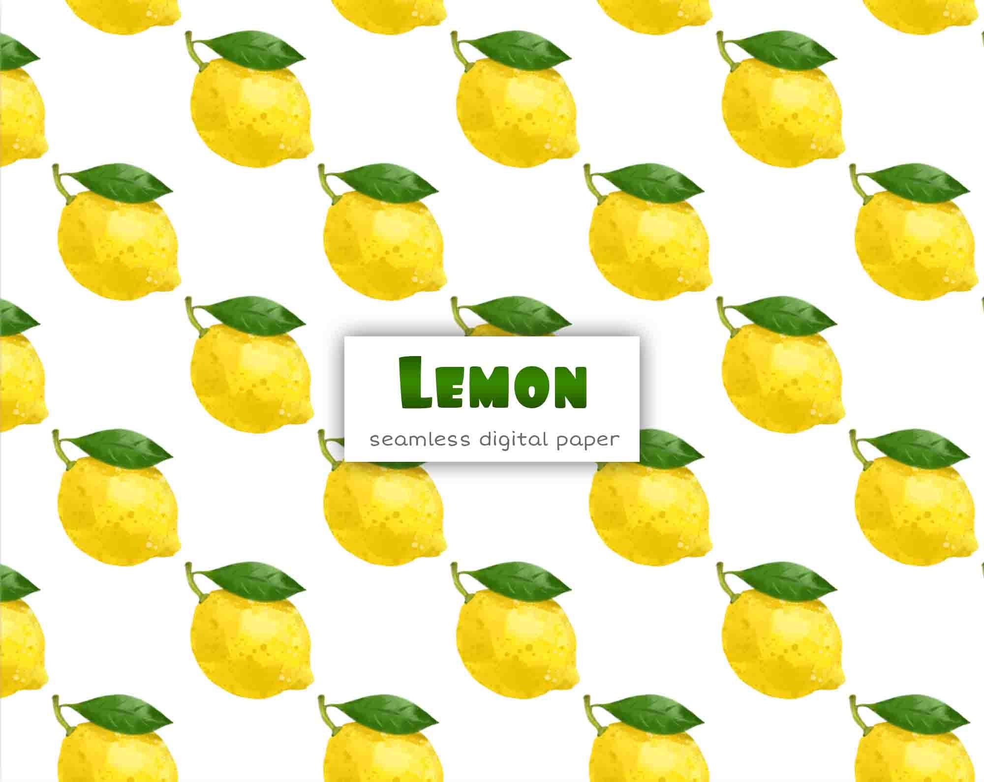 Lemon Digital Paper and Watercolor Seamless Patterndigital - Etsy