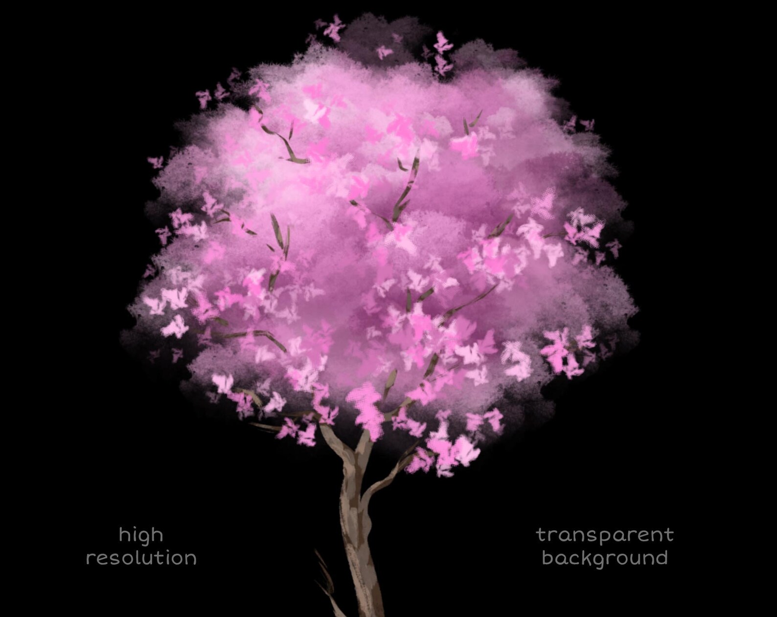 Cute Tree Clipart Digital Downloadspring Tree Png File - Etsy