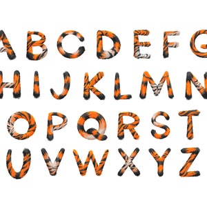 Tiger Alphabet Letters Clipart Png Abc Digital Download,sublimation ...