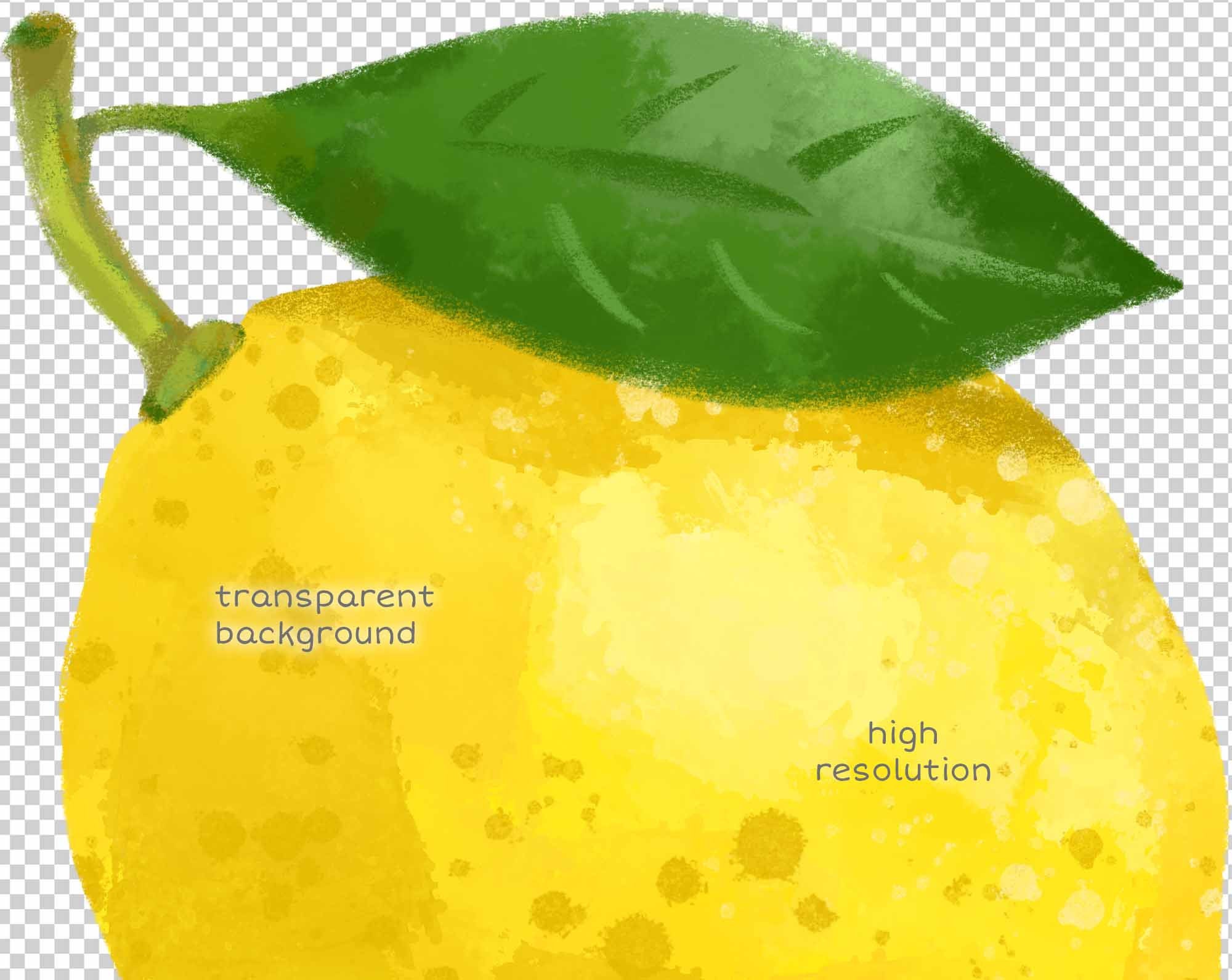 Cute Lemon Png Clipart Digital Watercolor, Lemon Theme Png Graphics ...