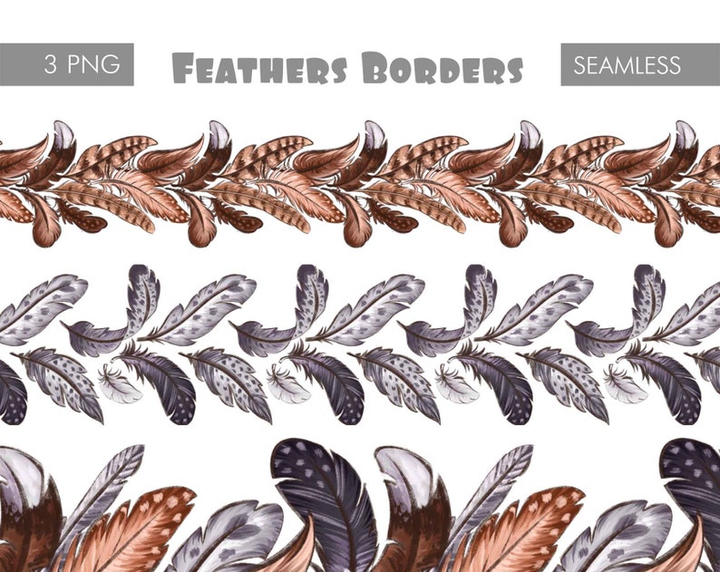 Feather Border Png Clipart,digital Seamless Border Commercial Use ...