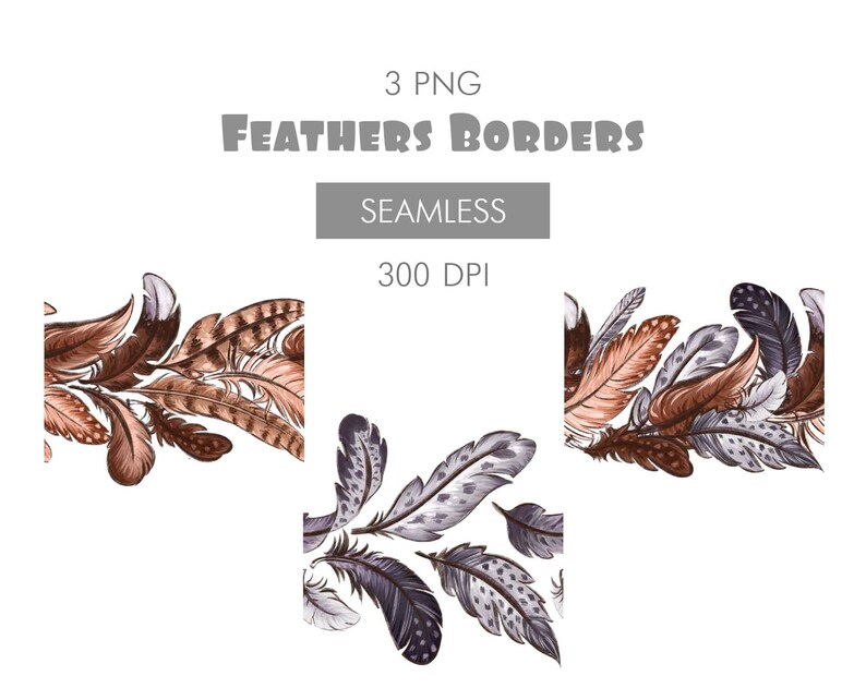 Feather Border Png Clipart,digital Seamless Border Commercial Use ...