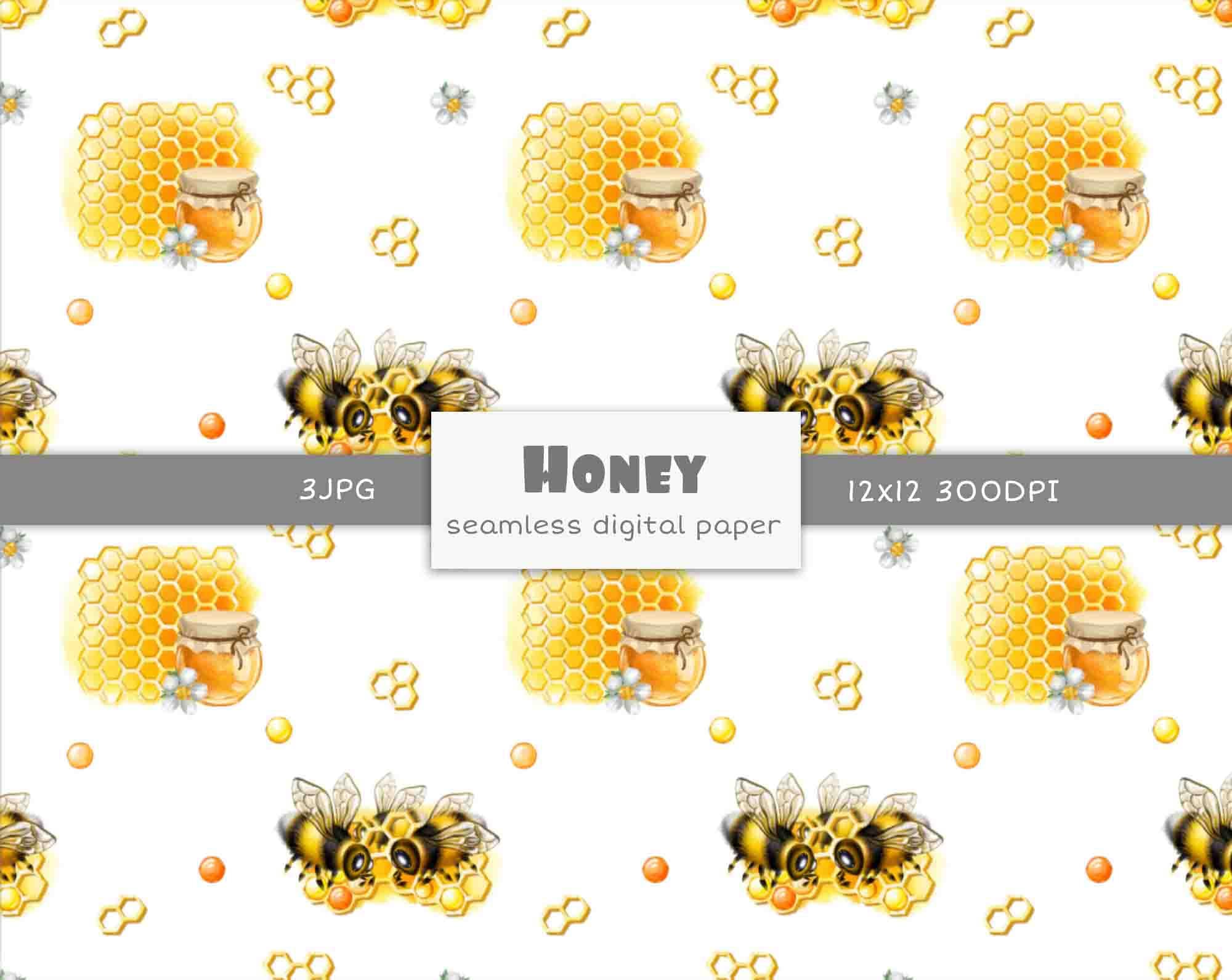 Honey Digital Paper Pack Bee Seamless Patternhoney Digital - Etsy