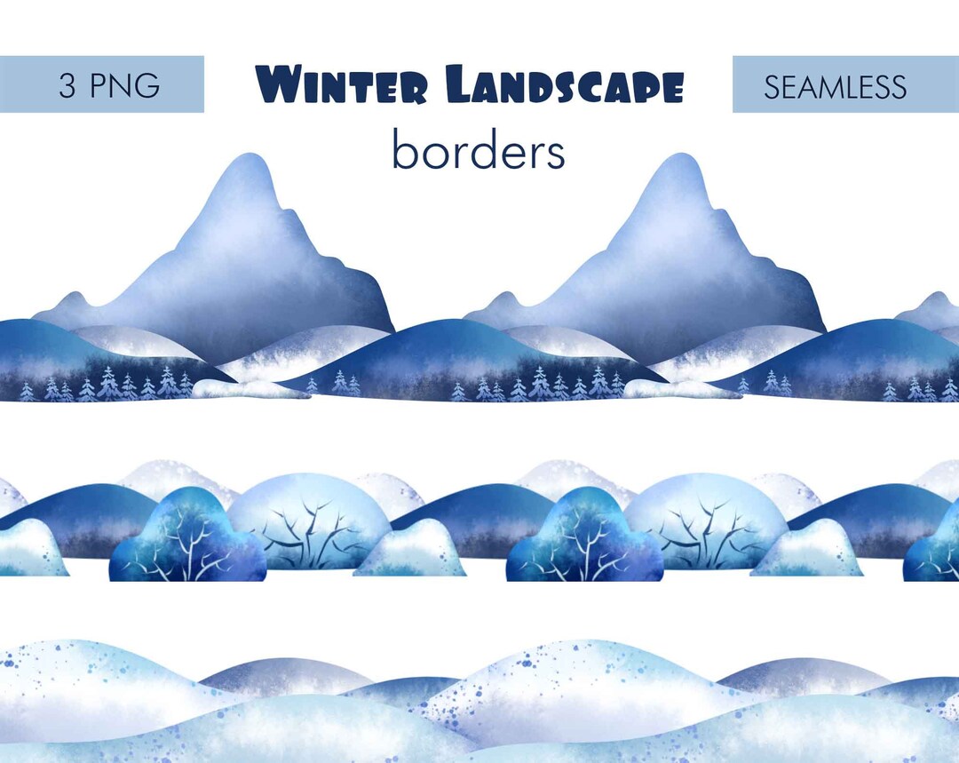 Winter Border Png Clipart Digital Download,seamless Border Snow ...