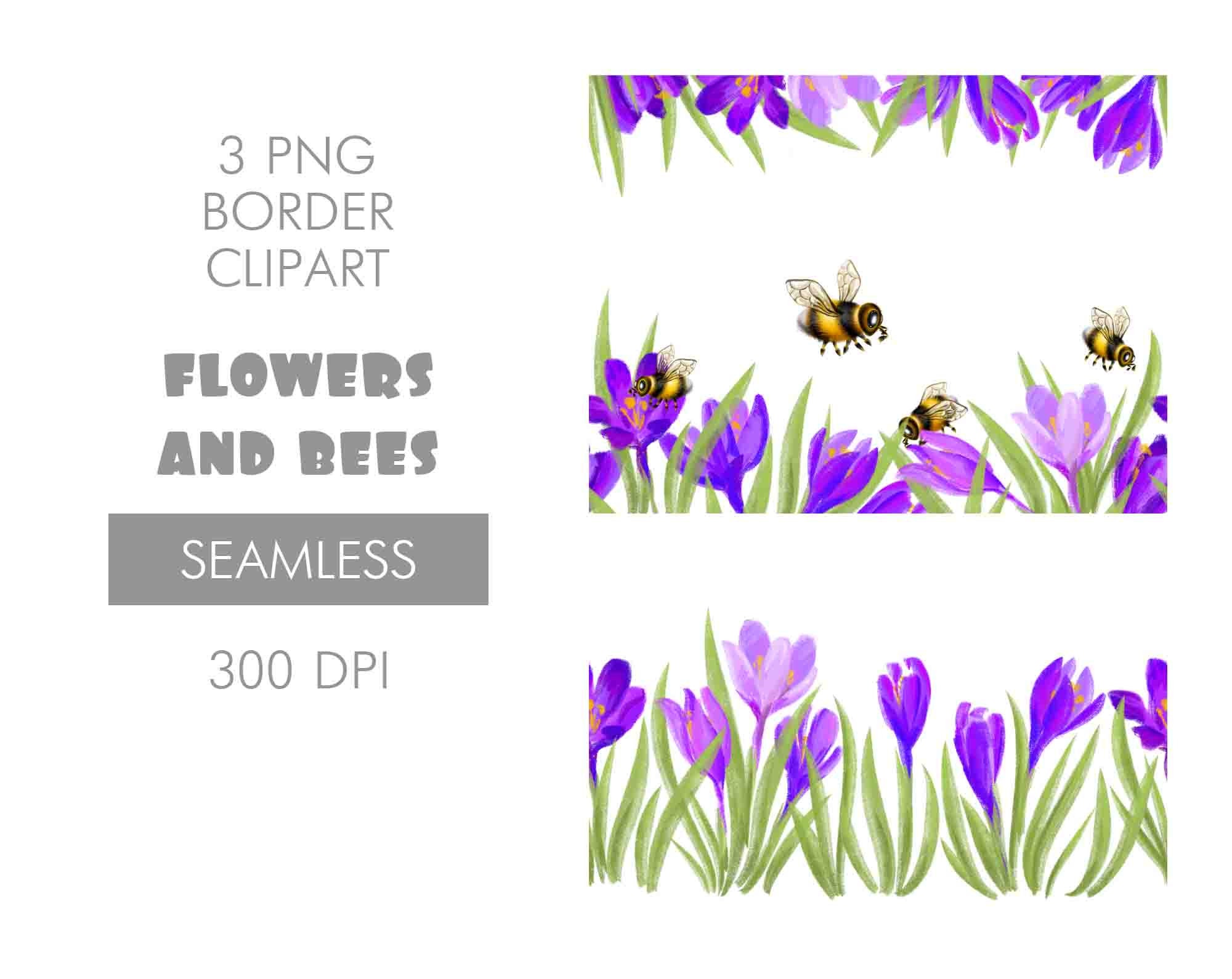 Spring Border Png Clipart Digital Download,floral Seamless Files Png ...