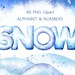 Winter Alphabet Clipart Snow Letters and Numbers Png Files,frozen ABC ...