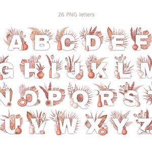 Boho Floral Png Clipart Digital Download Boho Alphabet Clipart,bohemian ...