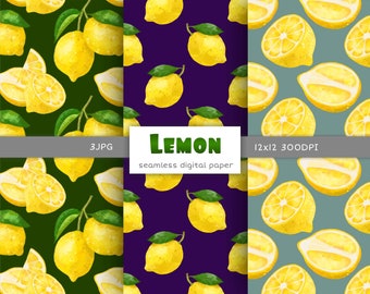 Lemon Scrapbook Paper | Etsy