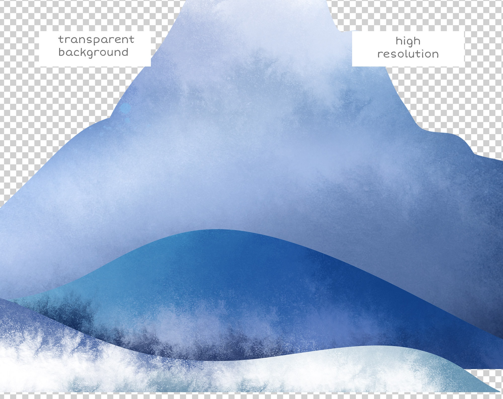 Winter Digital Clipart Snowdrift Pngsnowy Hills Clipart | Etsy