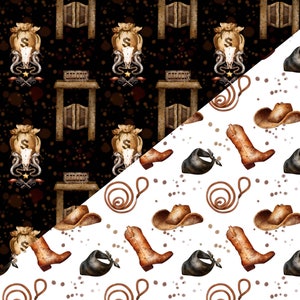 Western Digital Paper Pack Cowboy Seamless Pattern Wild West Digita ...