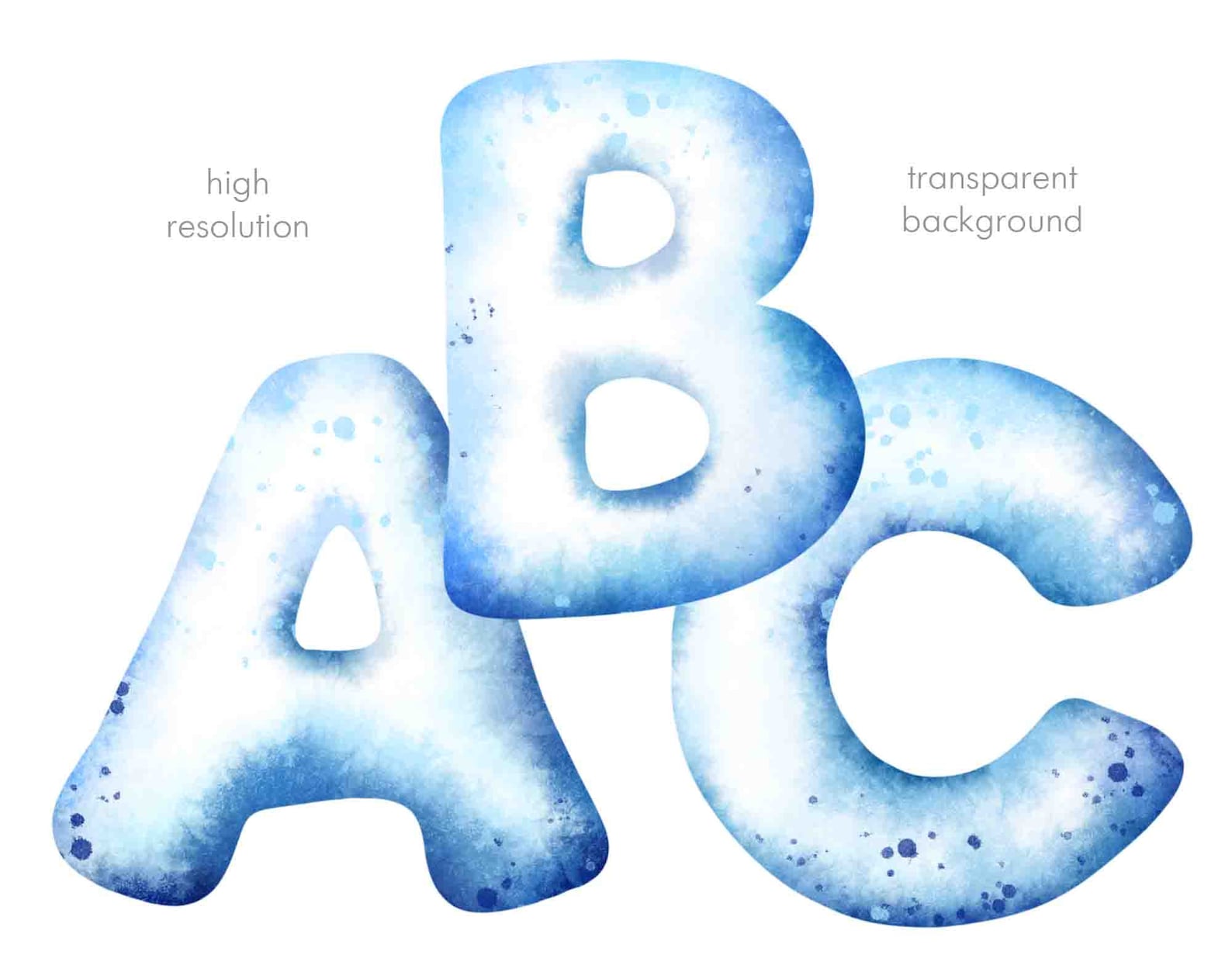 Winter Alphabet Clipart Snow Letters and Numbers Png - Etsy