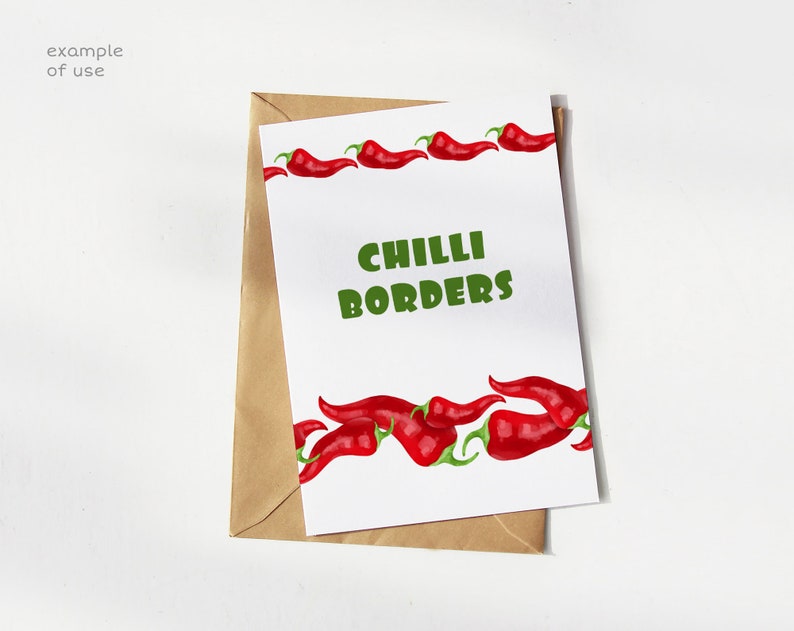 Chili Pepper Border Clipart Png Digital Download,red Hot Chili Pepper ...