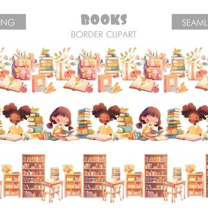 Books Png Border Clipart Seamless Files Transparent Background,back to ...