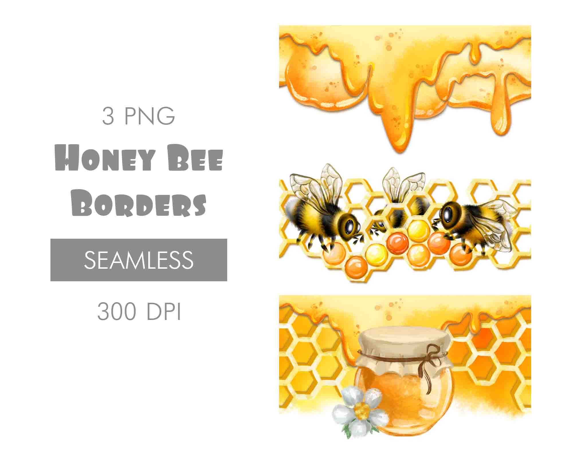 Bee Png Border Clipart Honey Seamless Border Png Files,cute Bee Digital ...