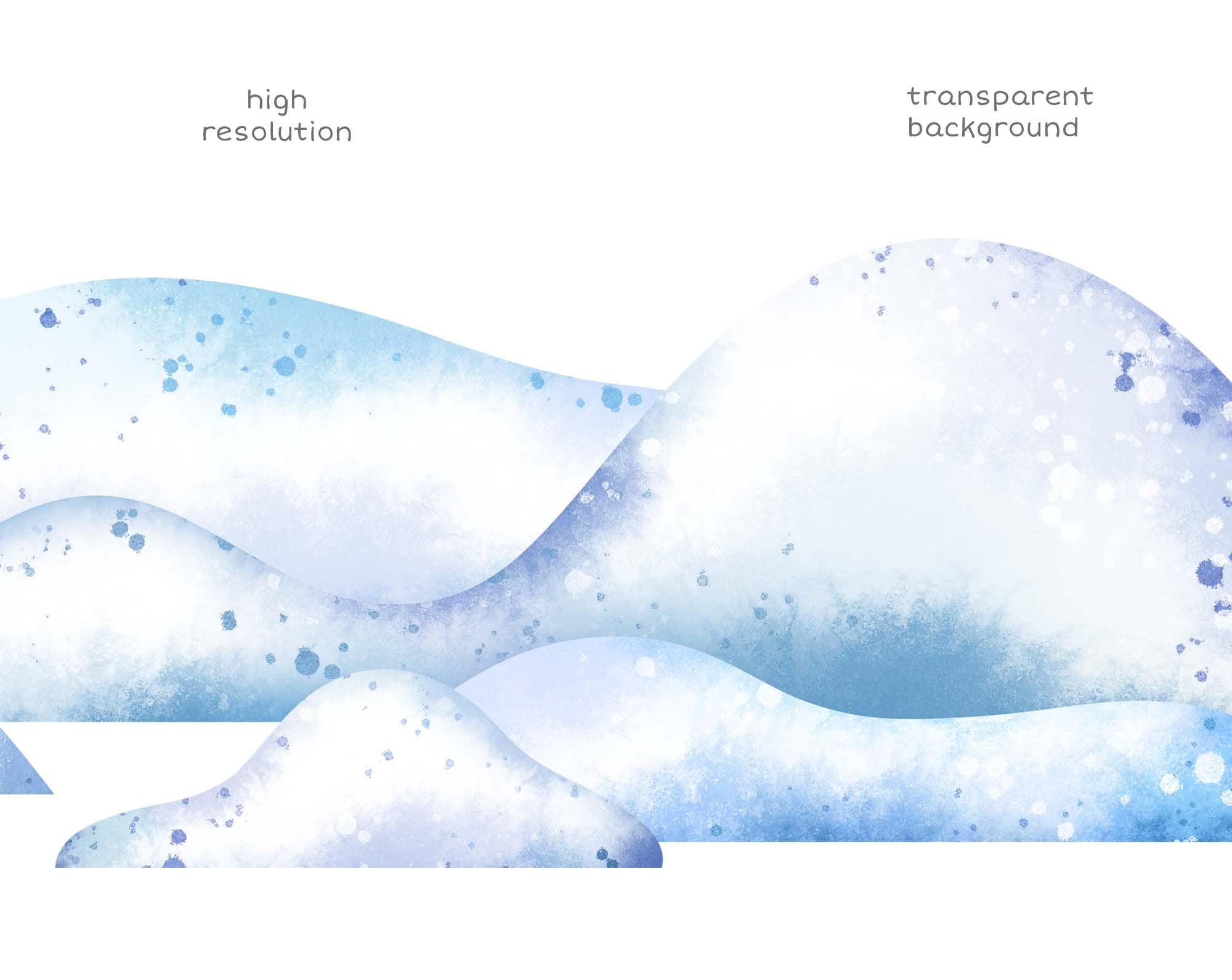 Winter Digital Clipart Snowdrift Pngsnowy Hills Clipart | Etsy