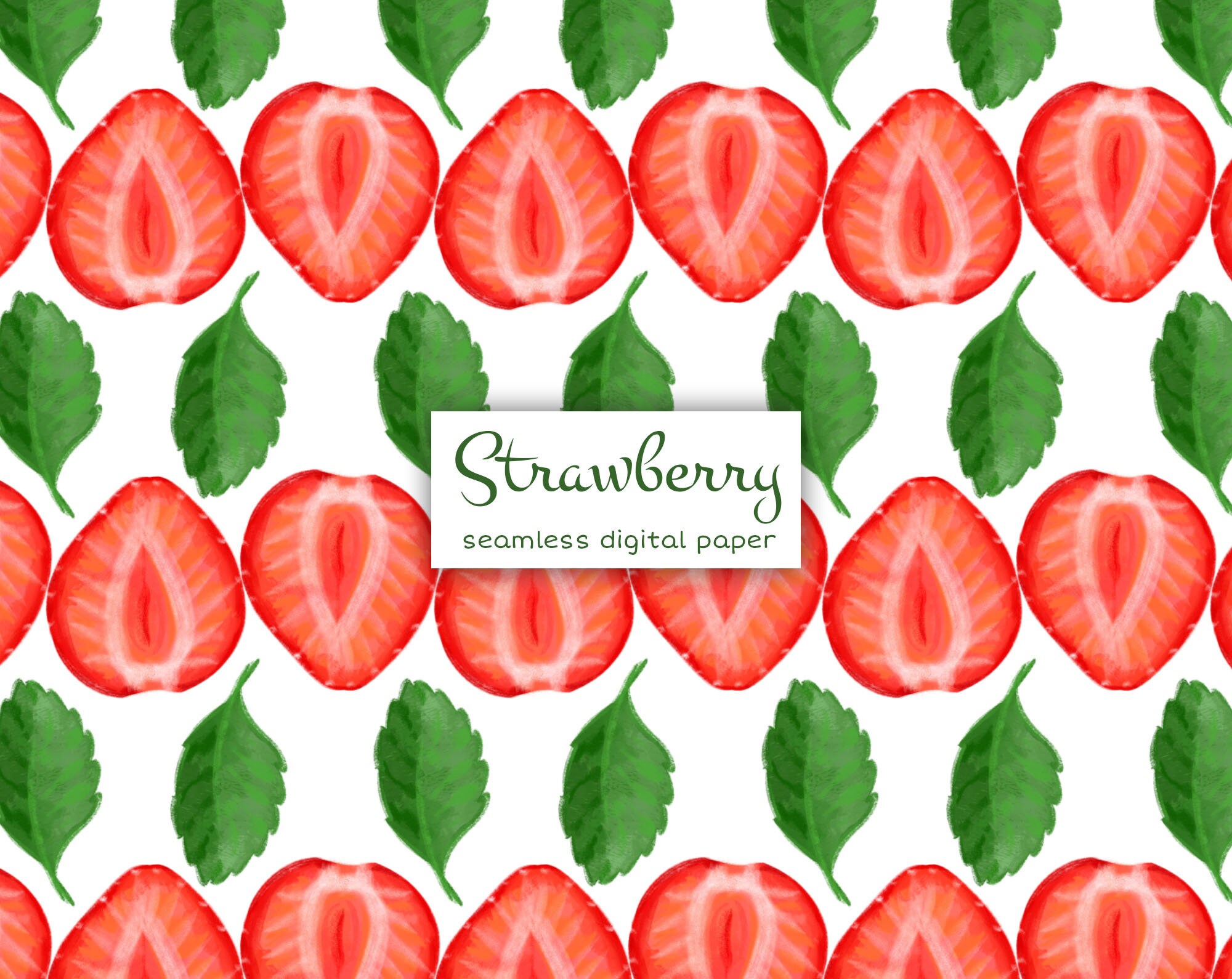 Strawberry Digital Paper and Summer Seamless Pattern,berry Digital ...