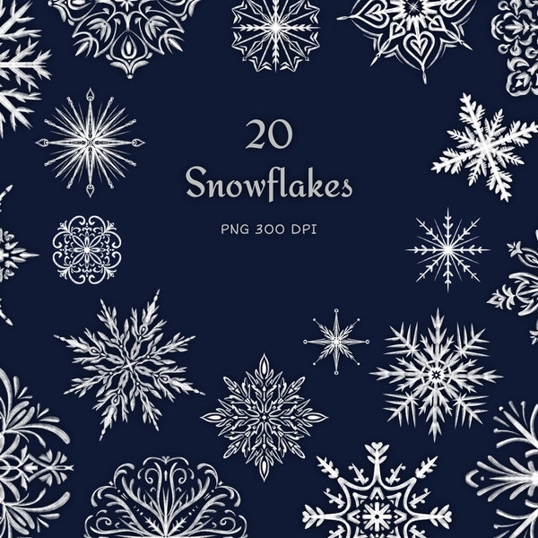 Snowflake Clip Art - Etsy