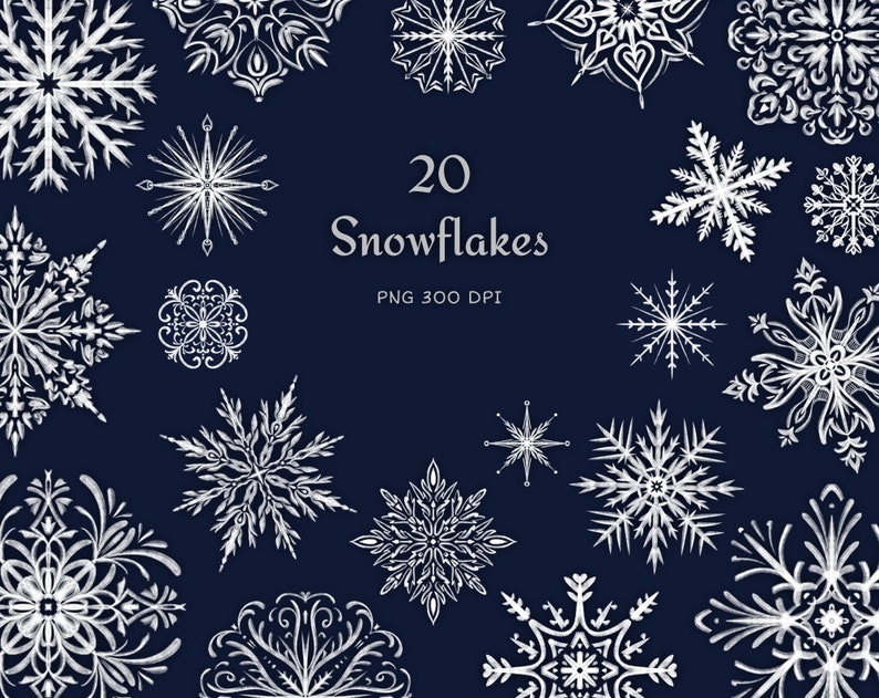 Snowflake Png Clipartwinter Clip Art Christmas Graphics - Etsy
