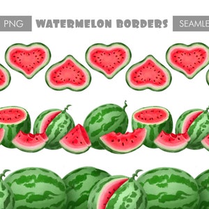 Watermelon Png Border Clipart Digital Download,watermelon Seamless ...
