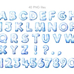 Winter Alphabet Clipart Snow Letters and Numbers Png Files,frozen ABC ...