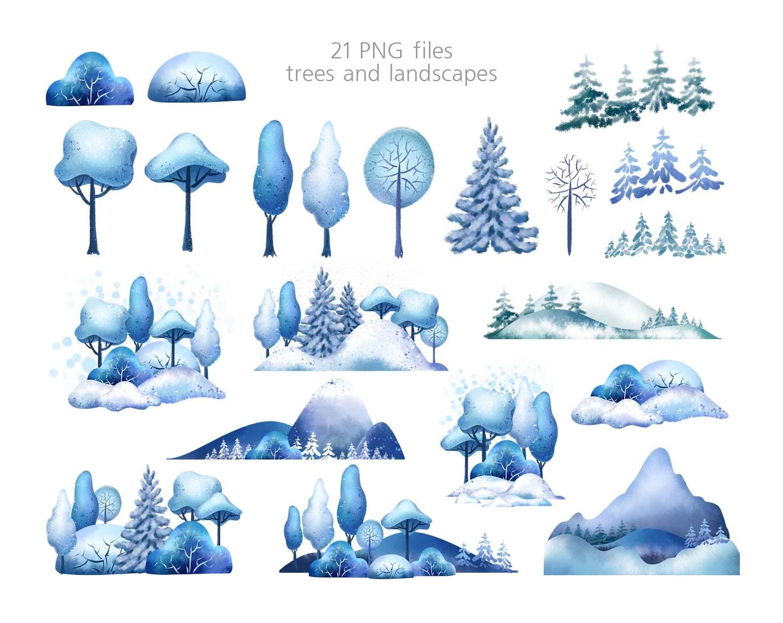 Winter Snow Clipart Christmas Png Border Clipart Winter - Etsy