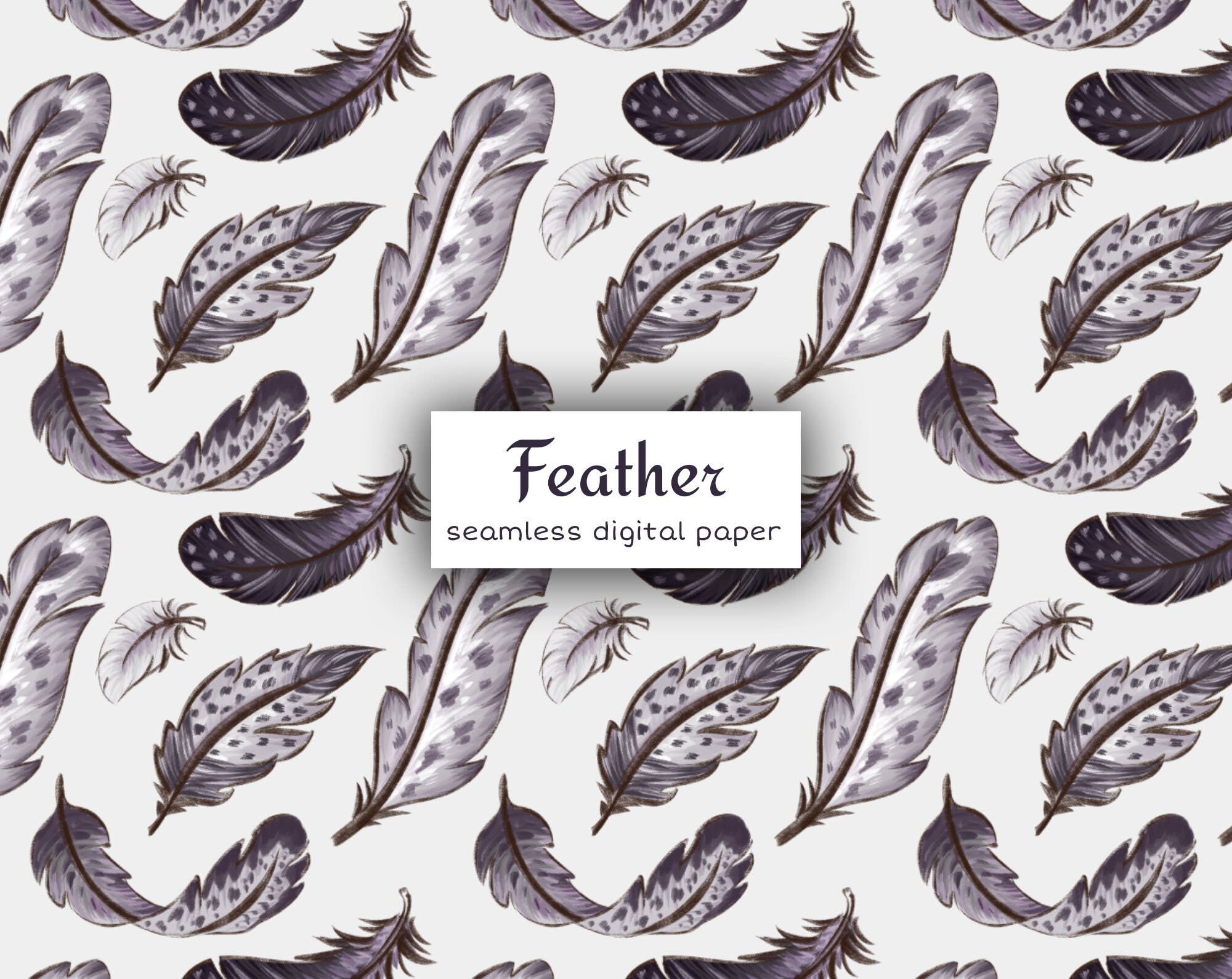 Feather Digital Paper Packboho Digital Seamless - Etsy