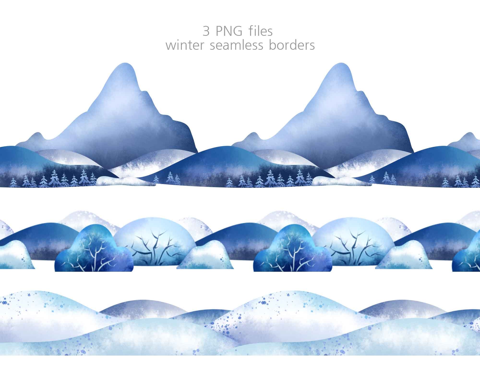 Winter Snow Clipart Christmas Png Border Clipart Winter - Etsy