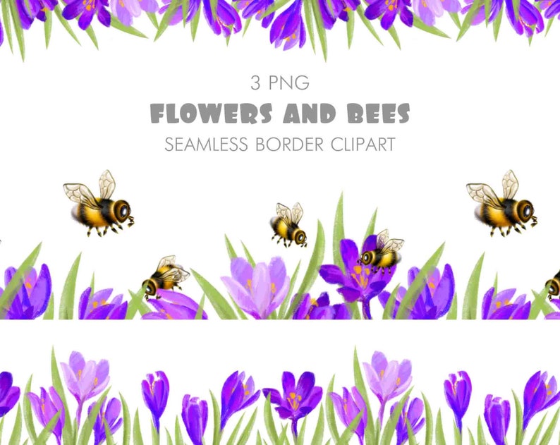 Spring Border Png Clipart Digital Download,floral Seamless Files Png ...
