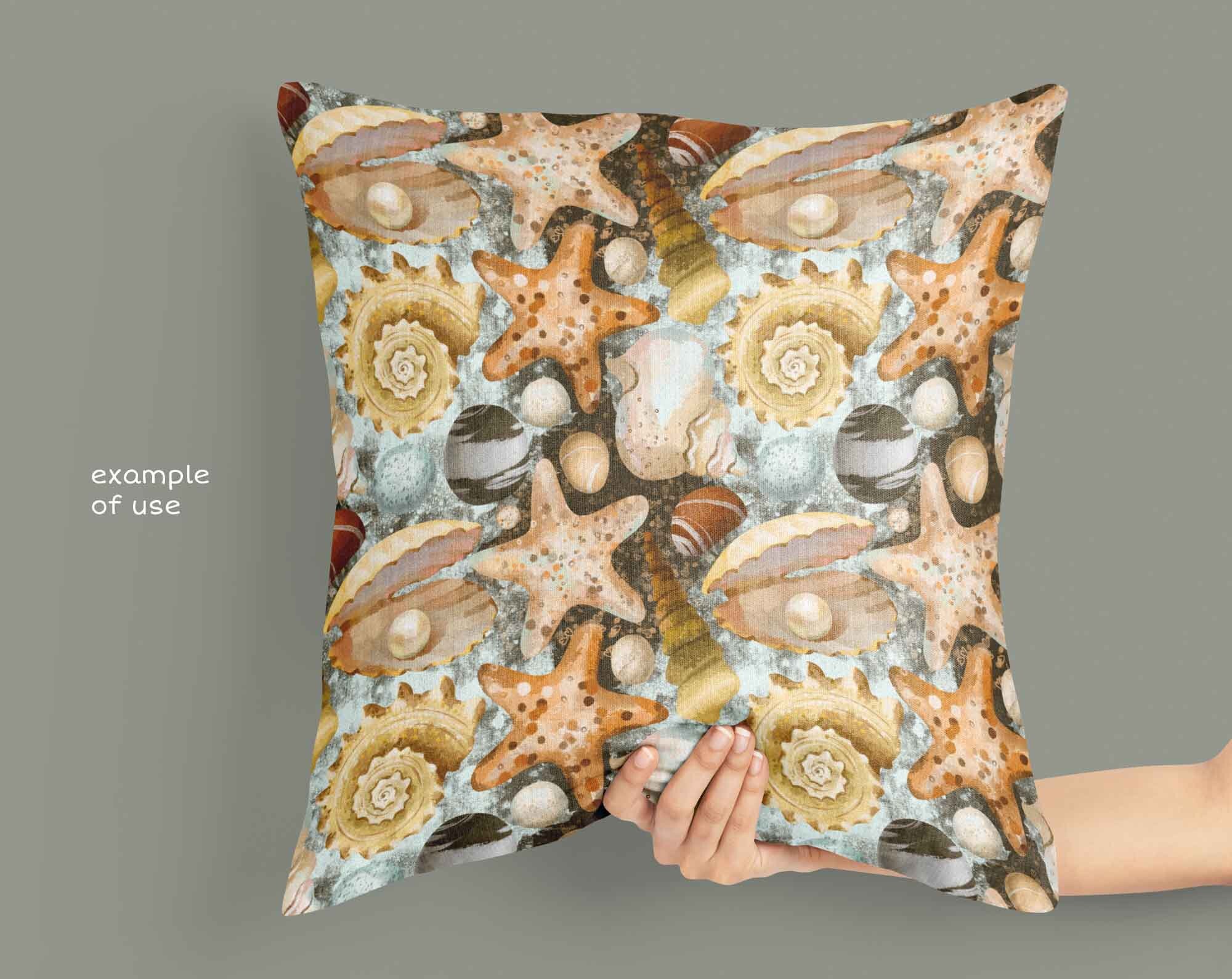 Beach Digital Paper and Watercolor Sea Shell Seamless - Etsy