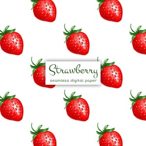 Strawberry Digital Paper and Summer Seamless Pattern,berry Digital ...