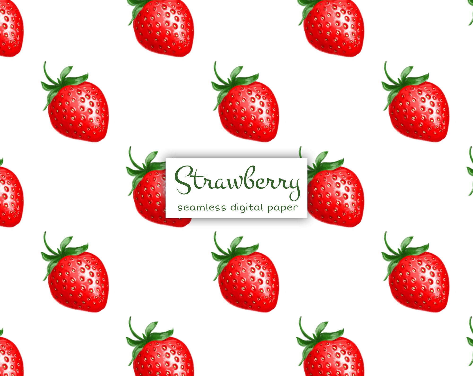 Strawberry Digital Paper and Summer Seamless Patternberry - Etsy