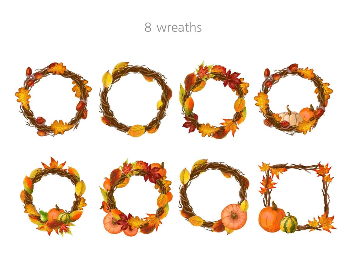 Fall Clipart Png Autumn Pumpkin Png Border Clipartautumn - Etsy