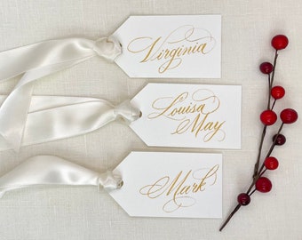 Calligraphy Gift Tags, Personalized Gift Tags, Custom Gift Tags, Name ...