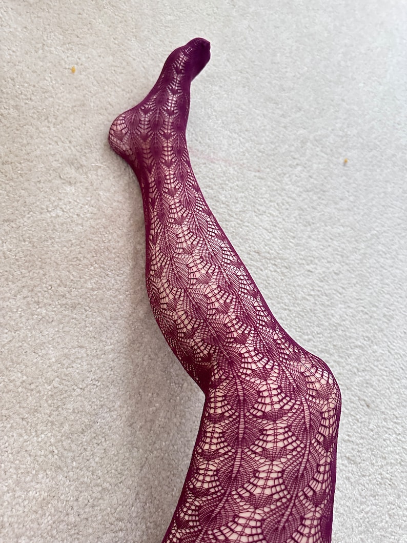 Tights for Women Lines Mesh Sexy Black Tights Peacock Pattern, Tights ...