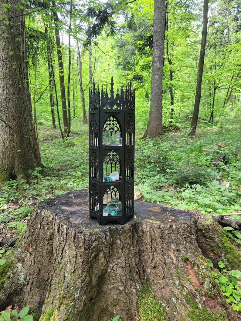 23" Gothic Tower - Crystal Display - Cabinet of Oddities - Etsy
