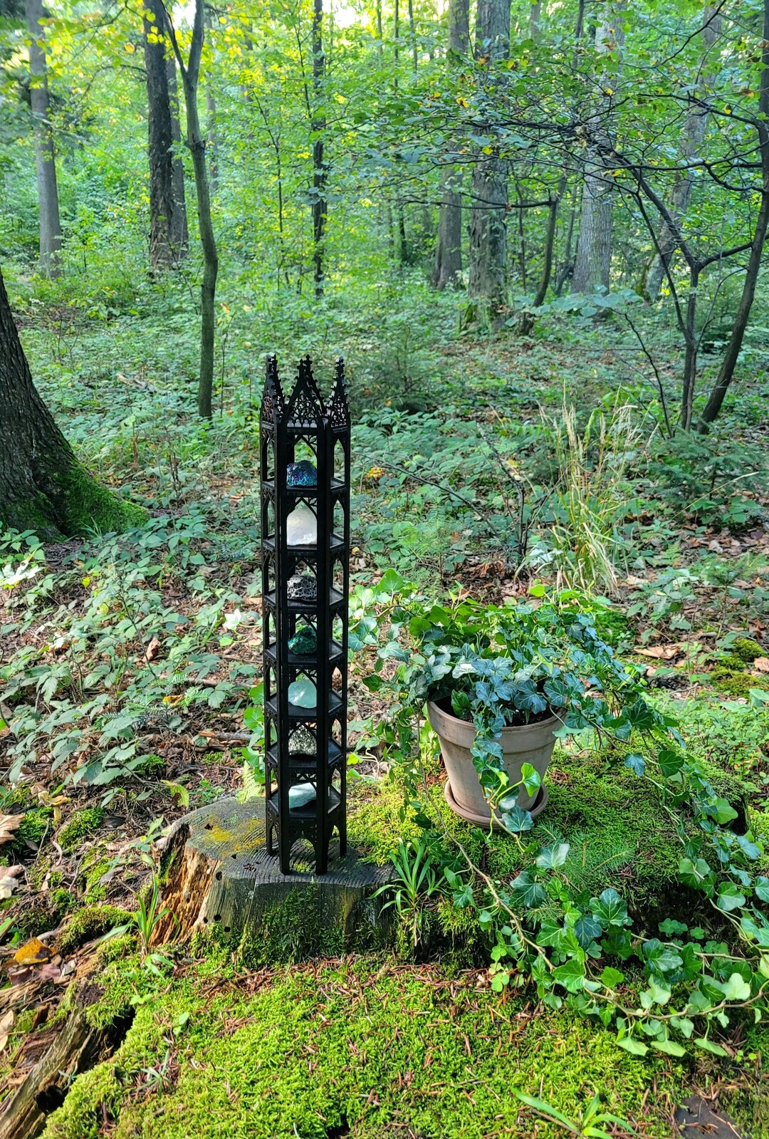Gothic Crystal Tower Stand – Plant Support - Display for Crystals ...